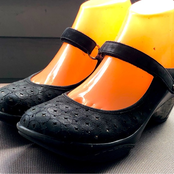 J-41 | Shoes | J4 Womens Jasper Black Leather Mary Jane Clog Shoe ...